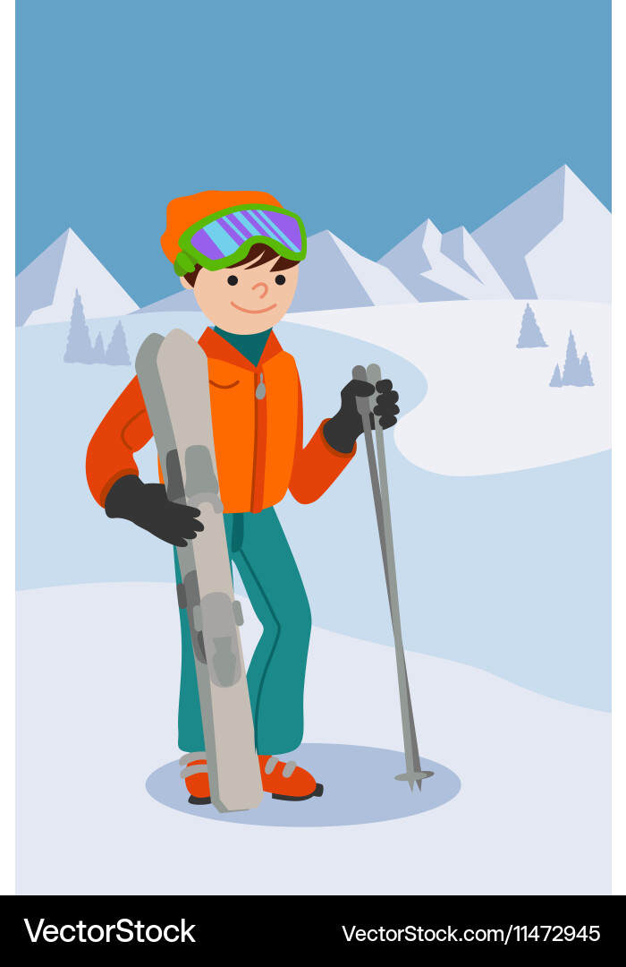 Flat design of young man from Royalty Free Vector Image