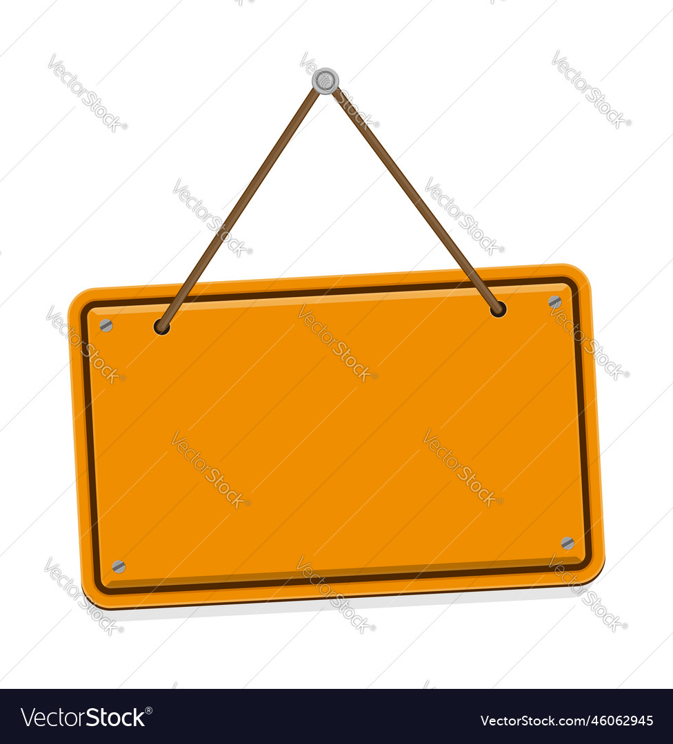 Hanging blank signboard Royalty Free Vector Image
