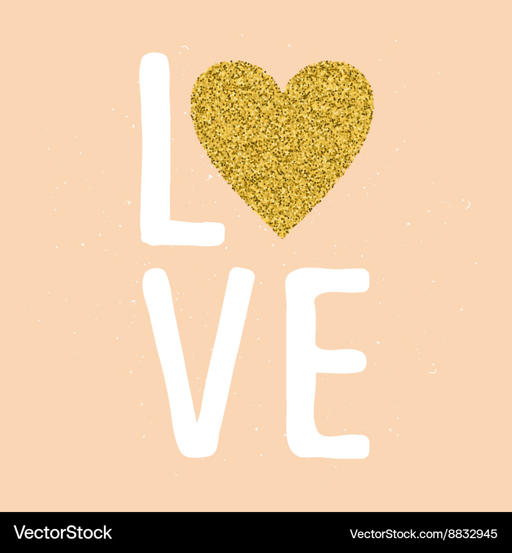 Love card with hand drawn lettering Royalty Free Vector