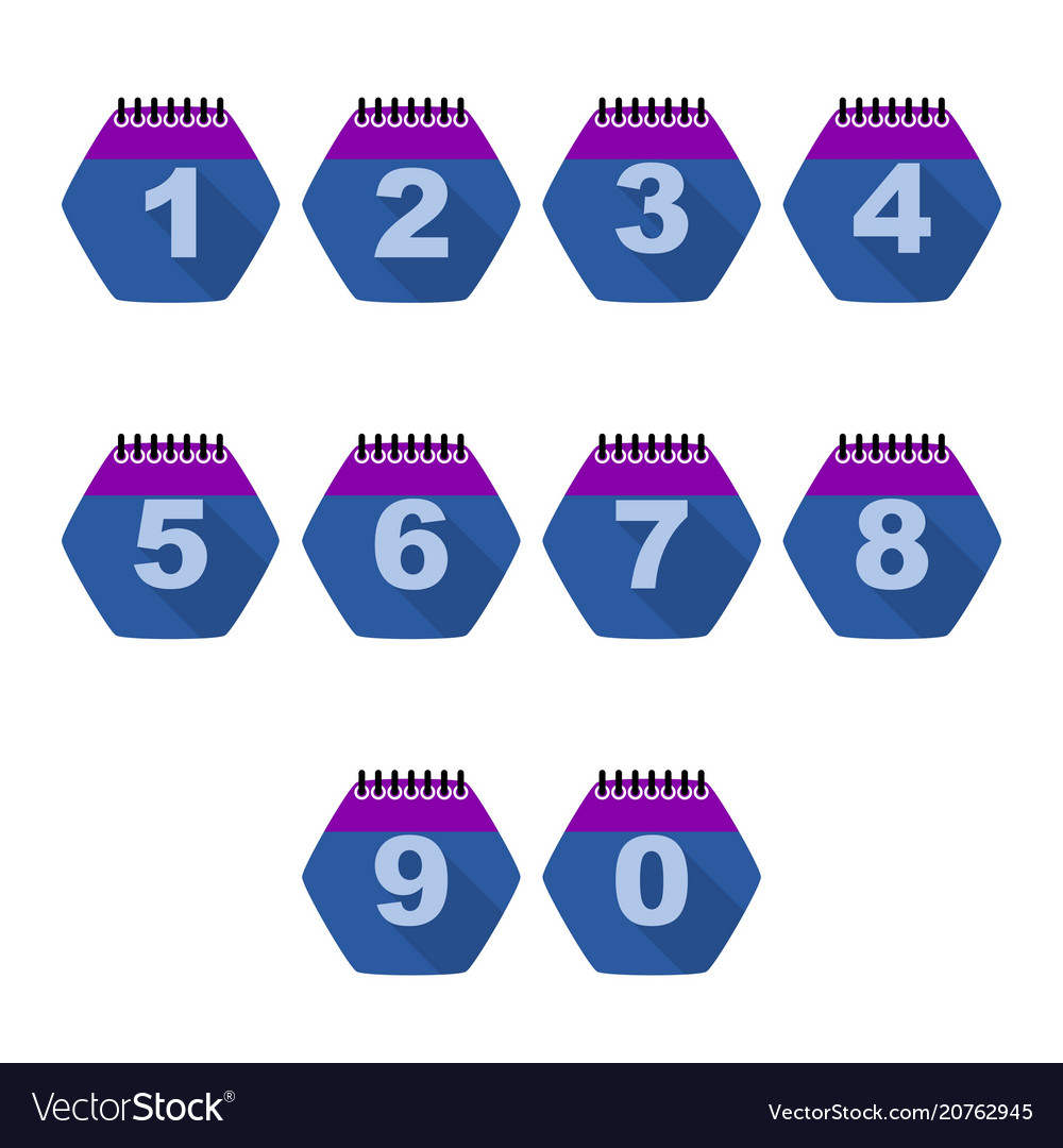 Set of numbers in the form calendar icons Vector Image