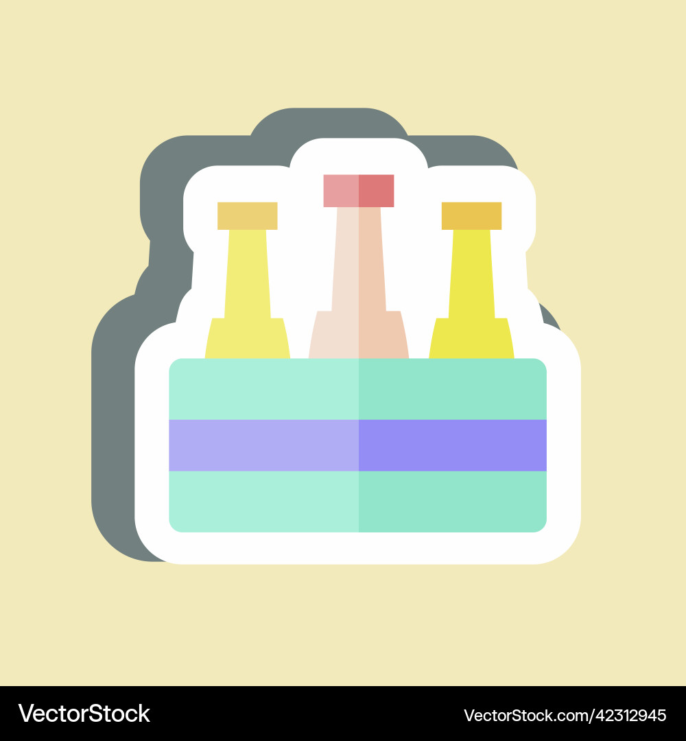 Sticker beer suitable for drink symbol simple Vector Image