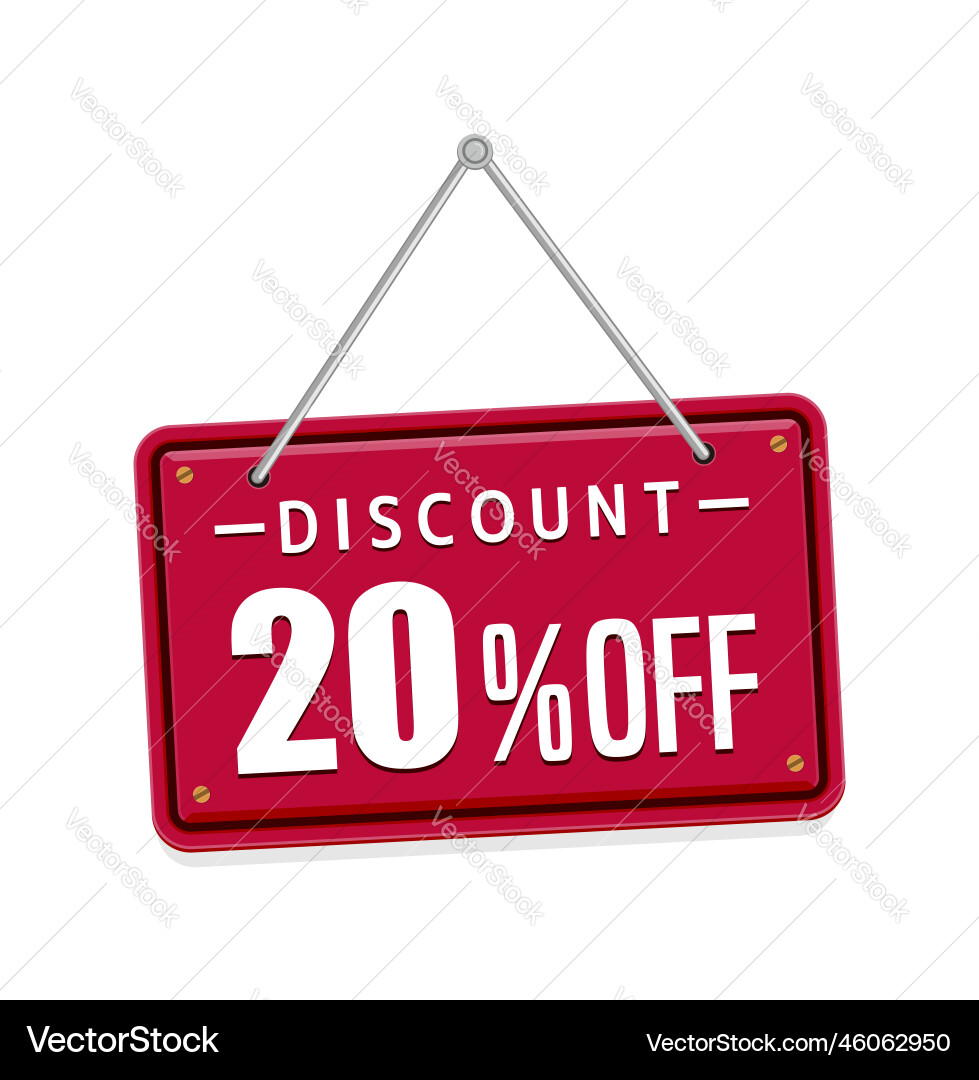 20 off discount icon set for ecommerce site etc Vector Image