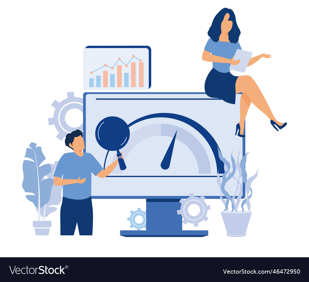 Benchmark testing concept benchmarking software Vector Image