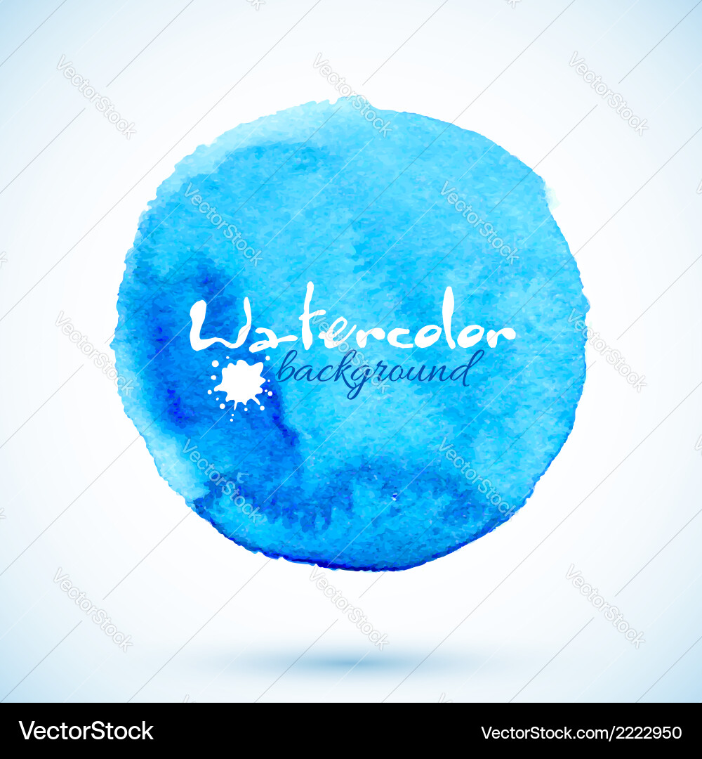 Blue isolated watercolor painted circle Royalty Free Vector