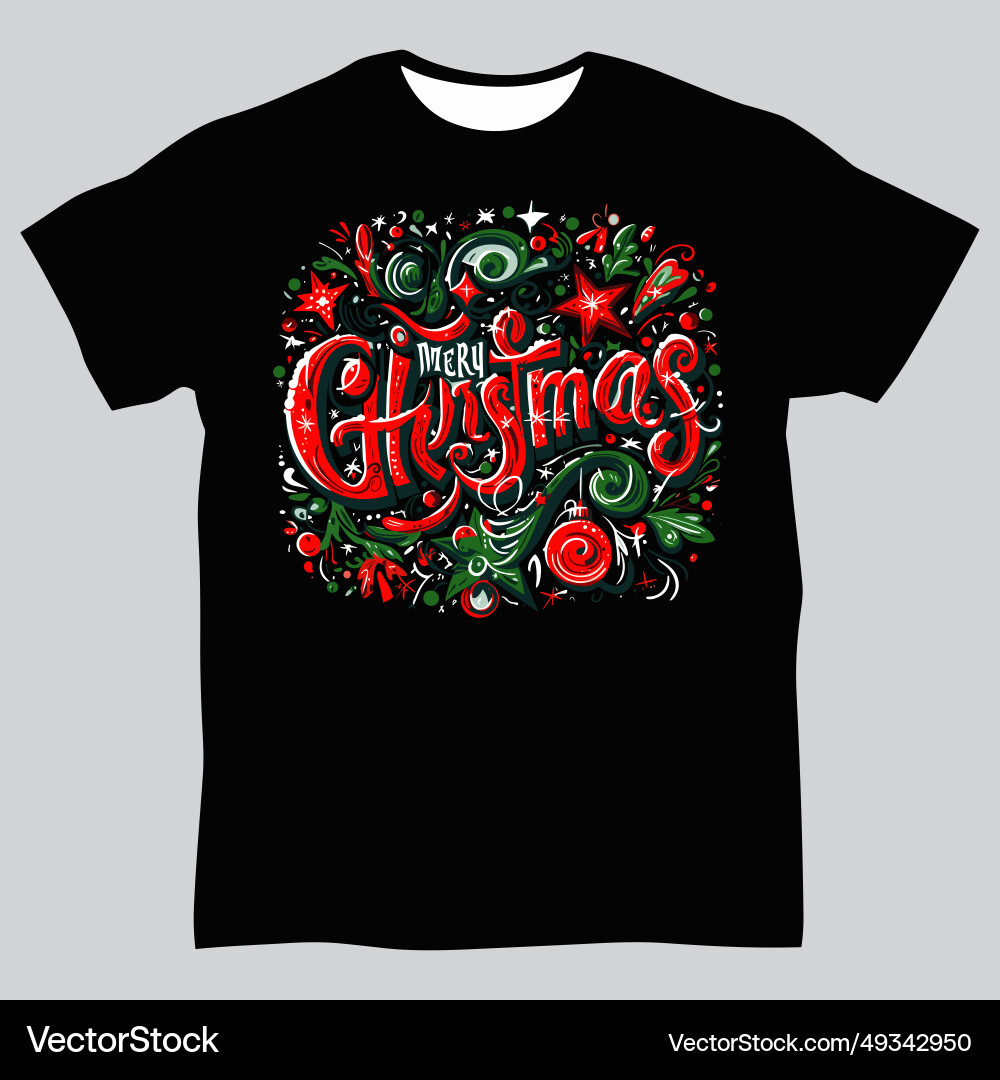 Christmas t shirt design template Royalty Free Vector Image