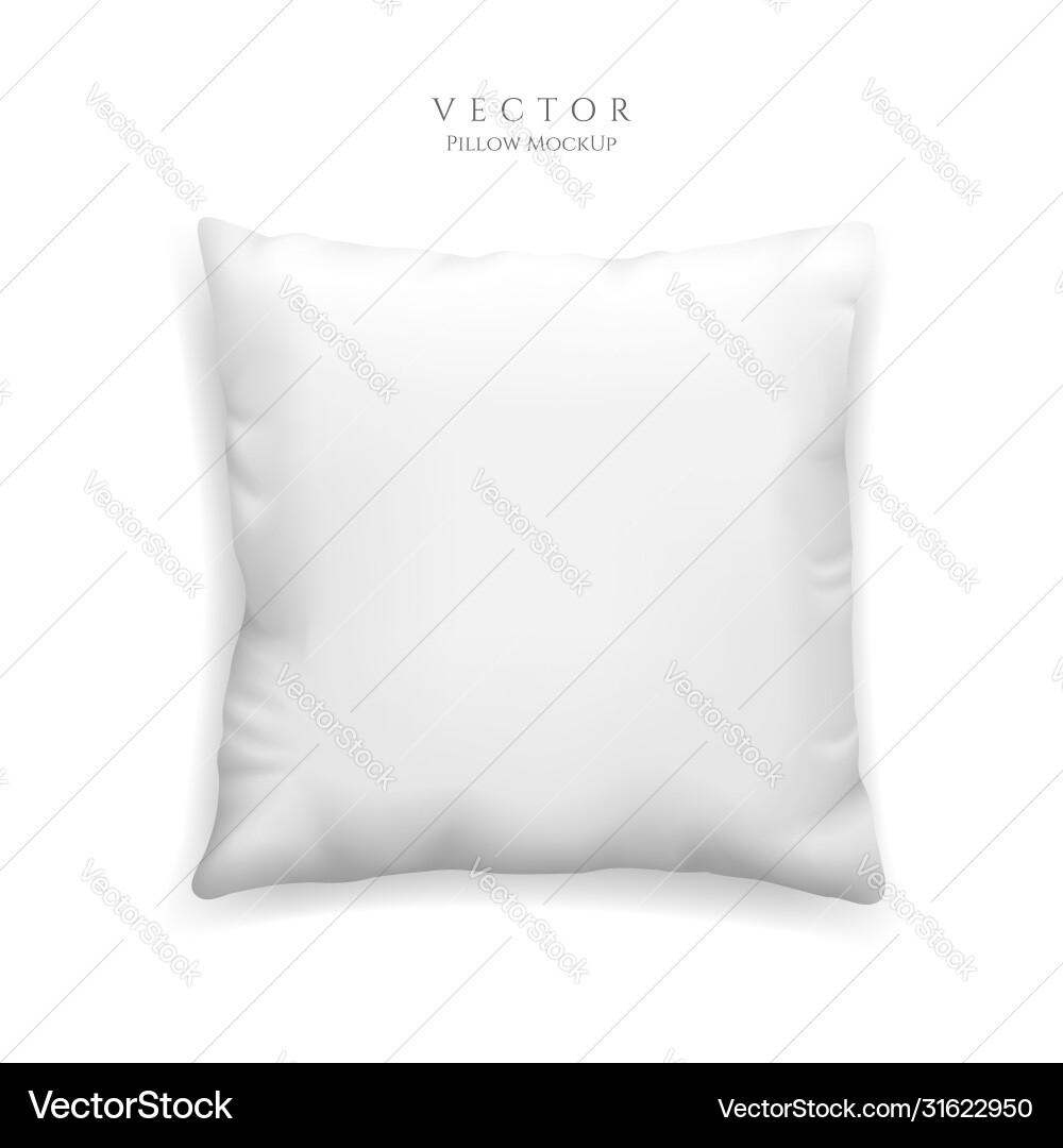 Clean white pillow mockup isolated Royalty Free Vector Image