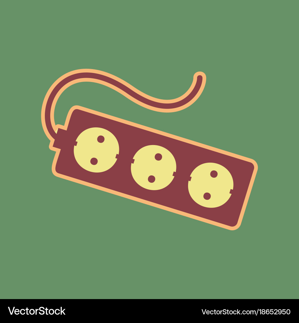 Electric extension plug sign cordovan Royalty Free Vector