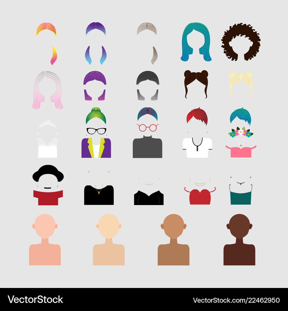 Elements to create character girl Royalty Free Vector Image