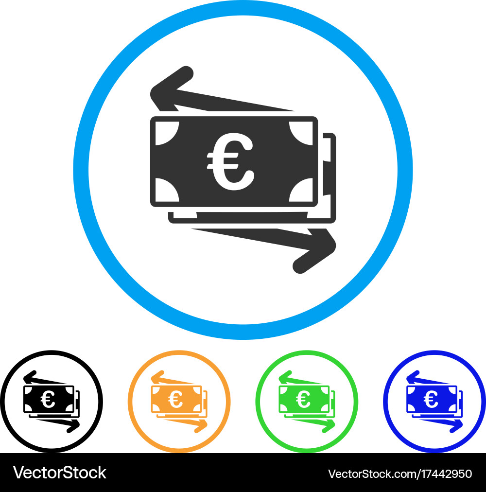 Euro money transfer rounded icon Royalty Free Vector Image