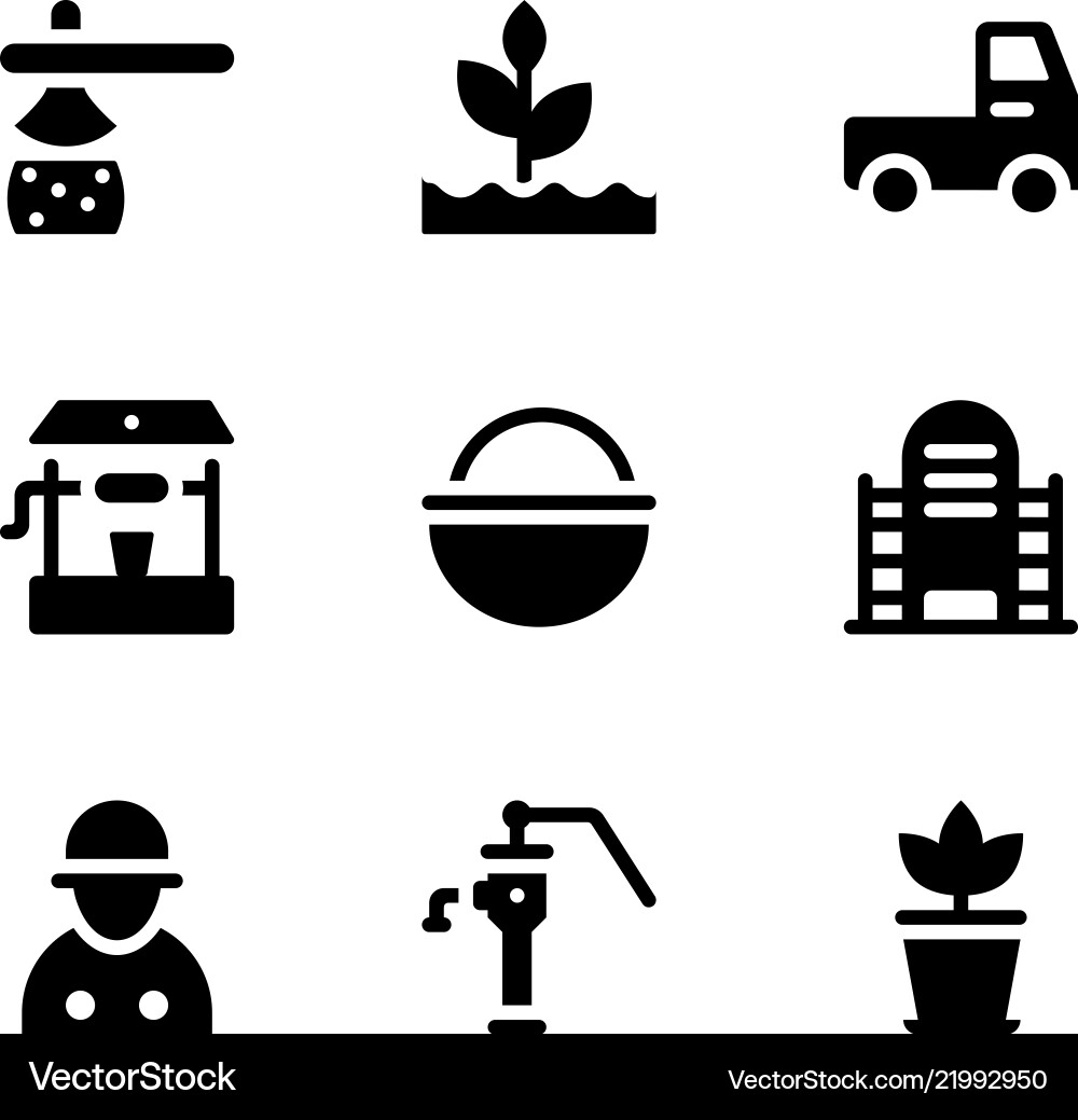 Farming solid icons Royalty Free Vector Image - VectorStock