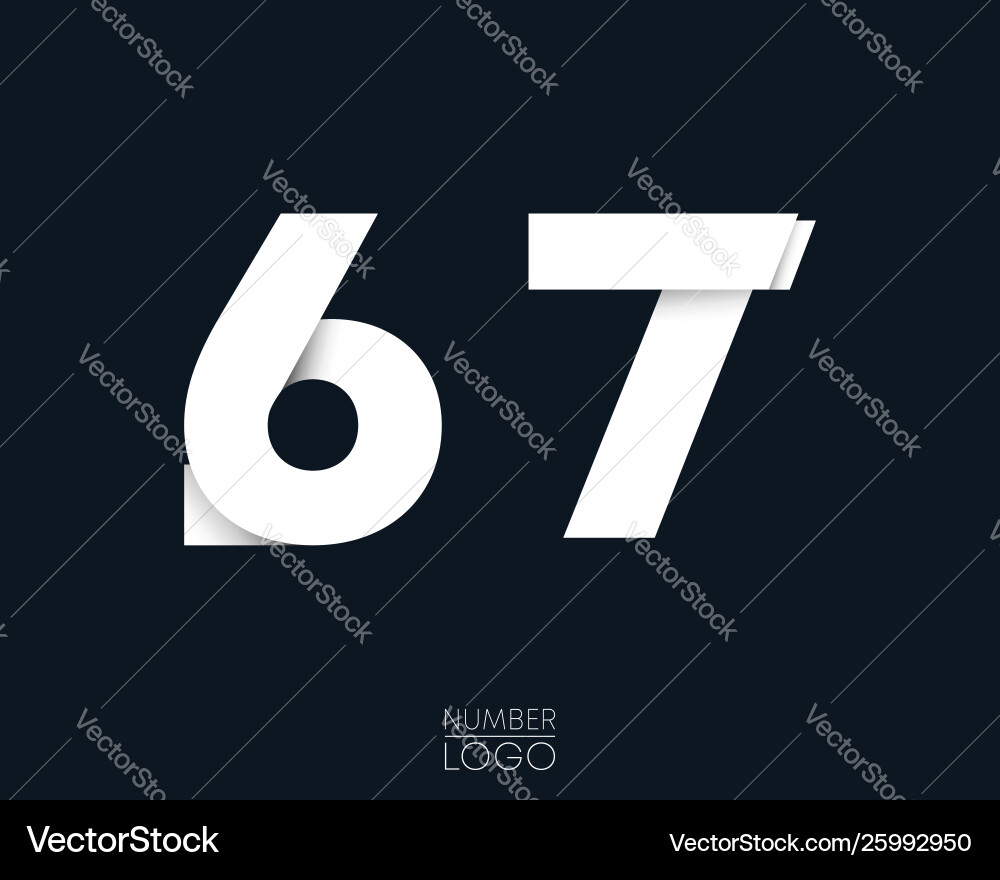 Number 6 and 7 template logo design Royalty Free Vector