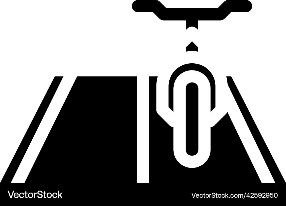 Road riding on bicycle glyph icon Royalty Free Vector Image