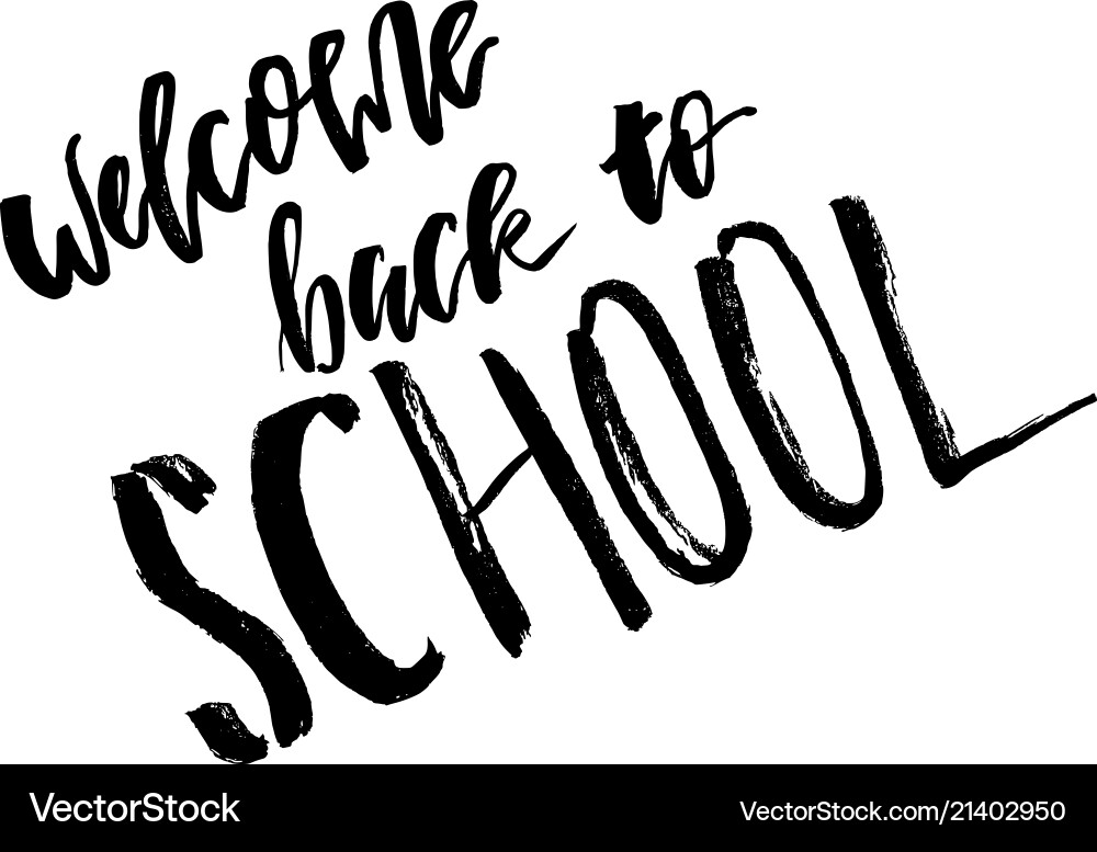 Welcome back to school lettering text logo Vector Image