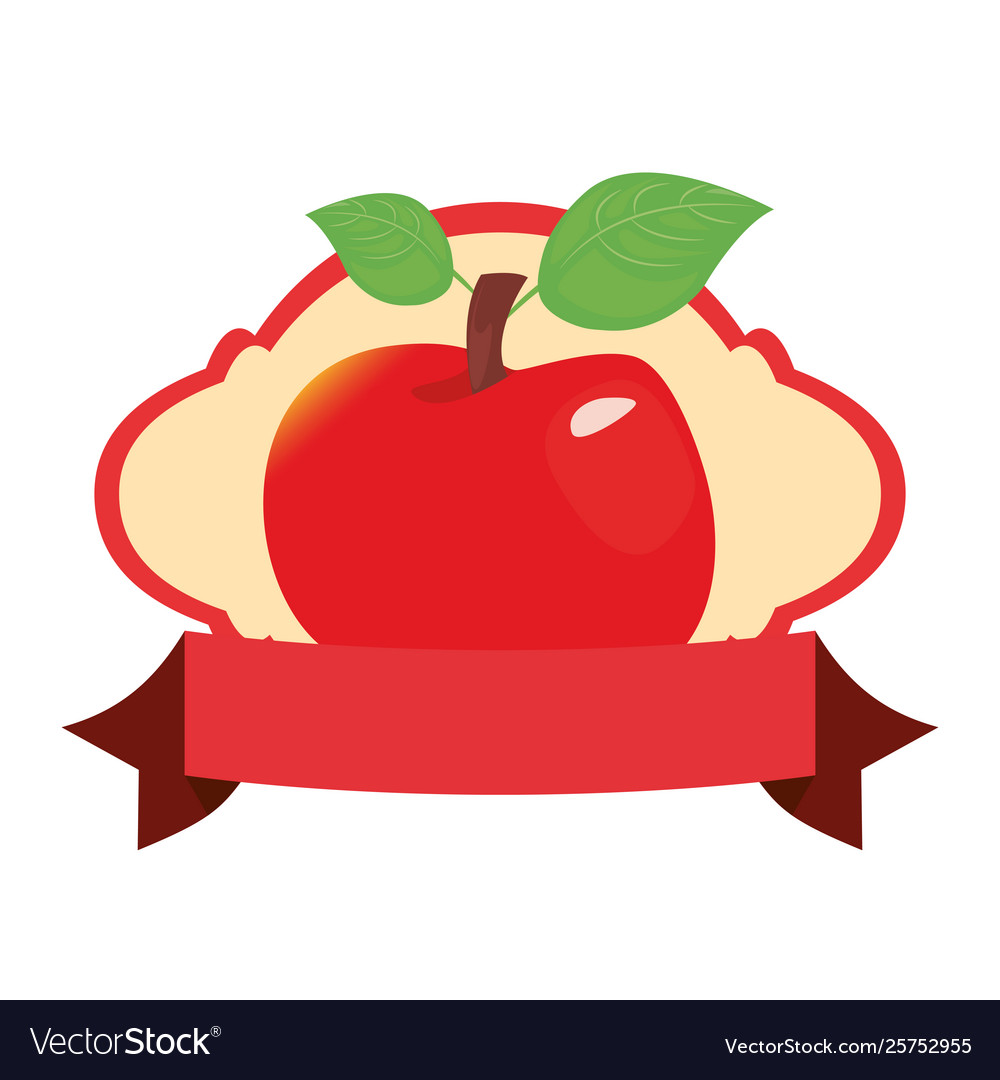 Apple fresh delicious fruit nutrition Royalty Free Vector