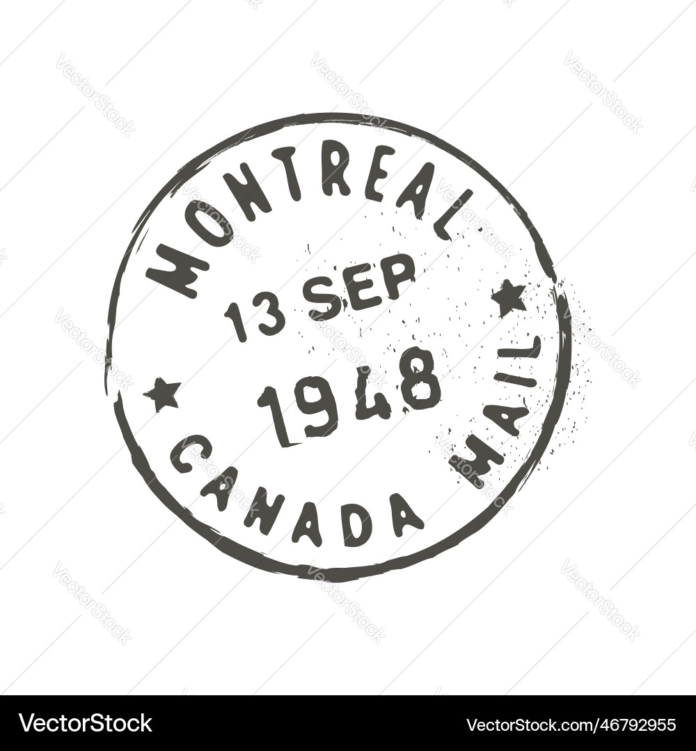Canada montreal postage and retro postal stamp Vector Image