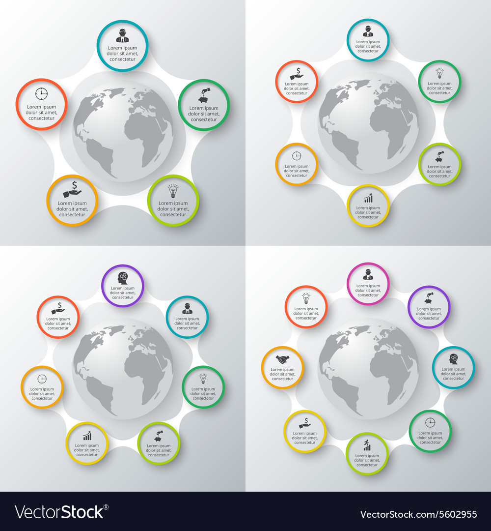 Circle elements set for infographic Royalty Free Vector