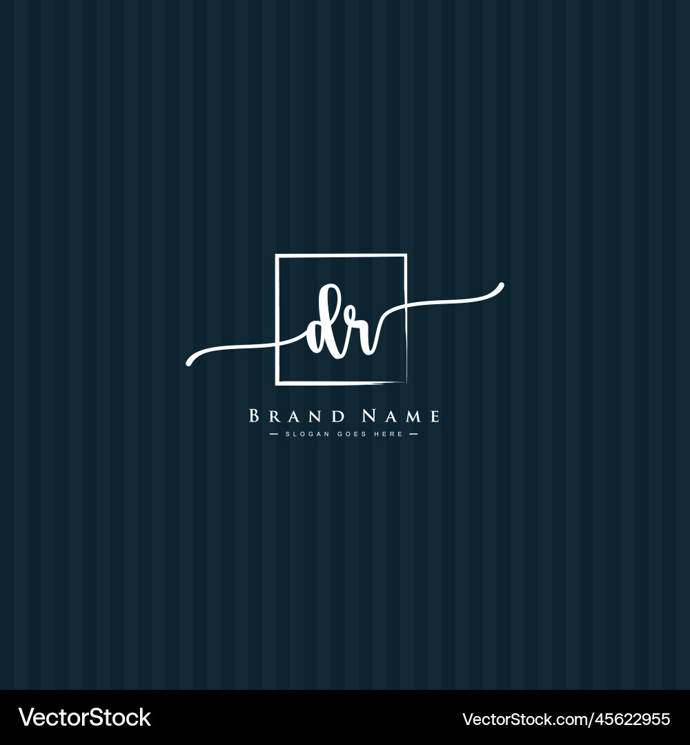 Dr signature logo - handwritten template Vector Image