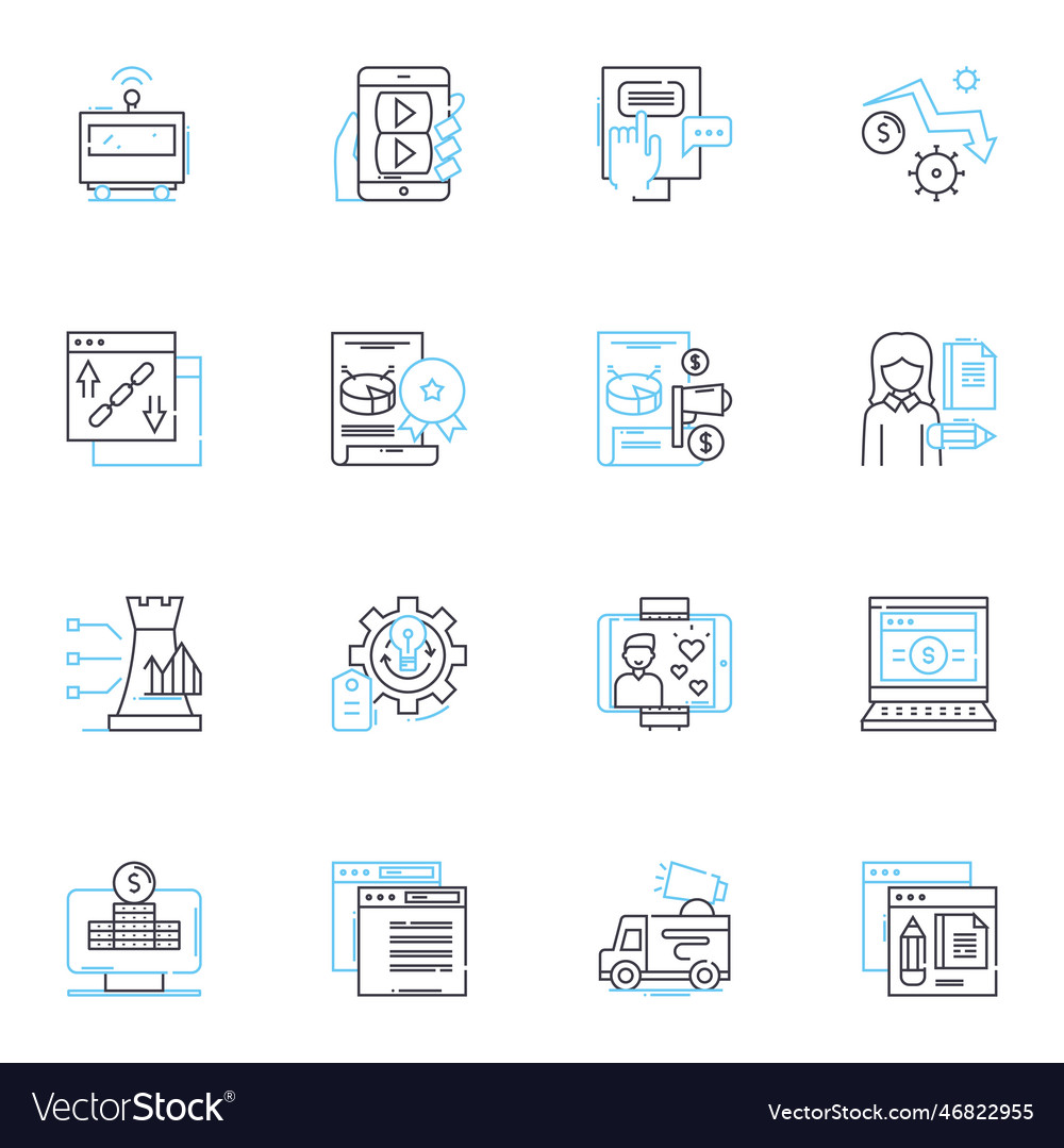 Image consultant linear icons set style fashion Vector Image