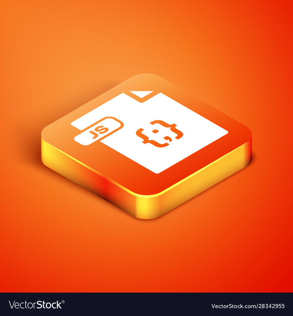 Isometric js file document download js button Vector Image