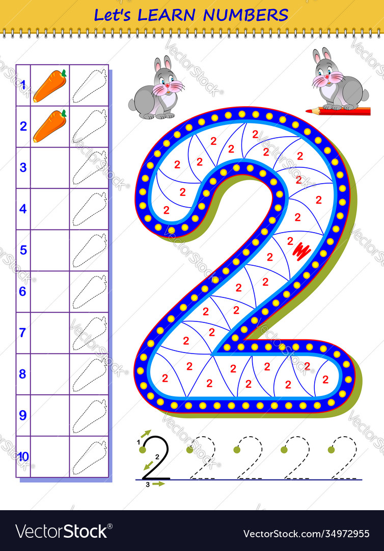 Lets learn numbers educational game for children Vector Image