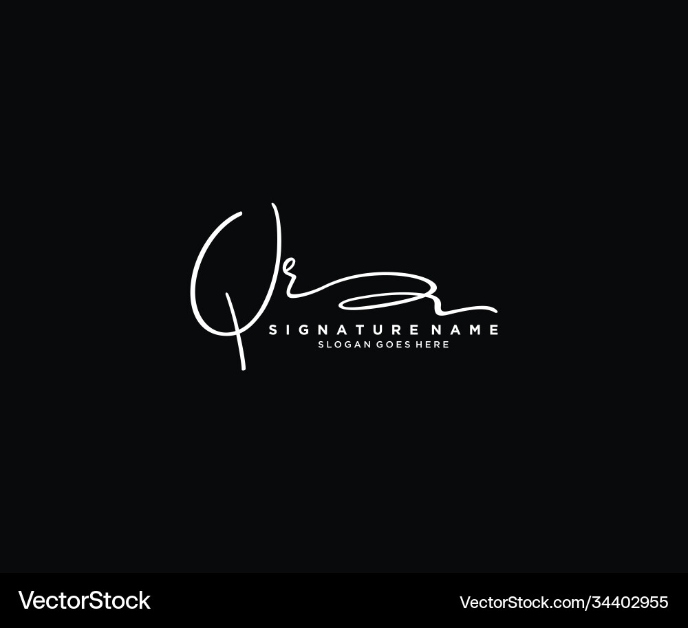 Letter qr signature logo template Royalty Free Vector Image