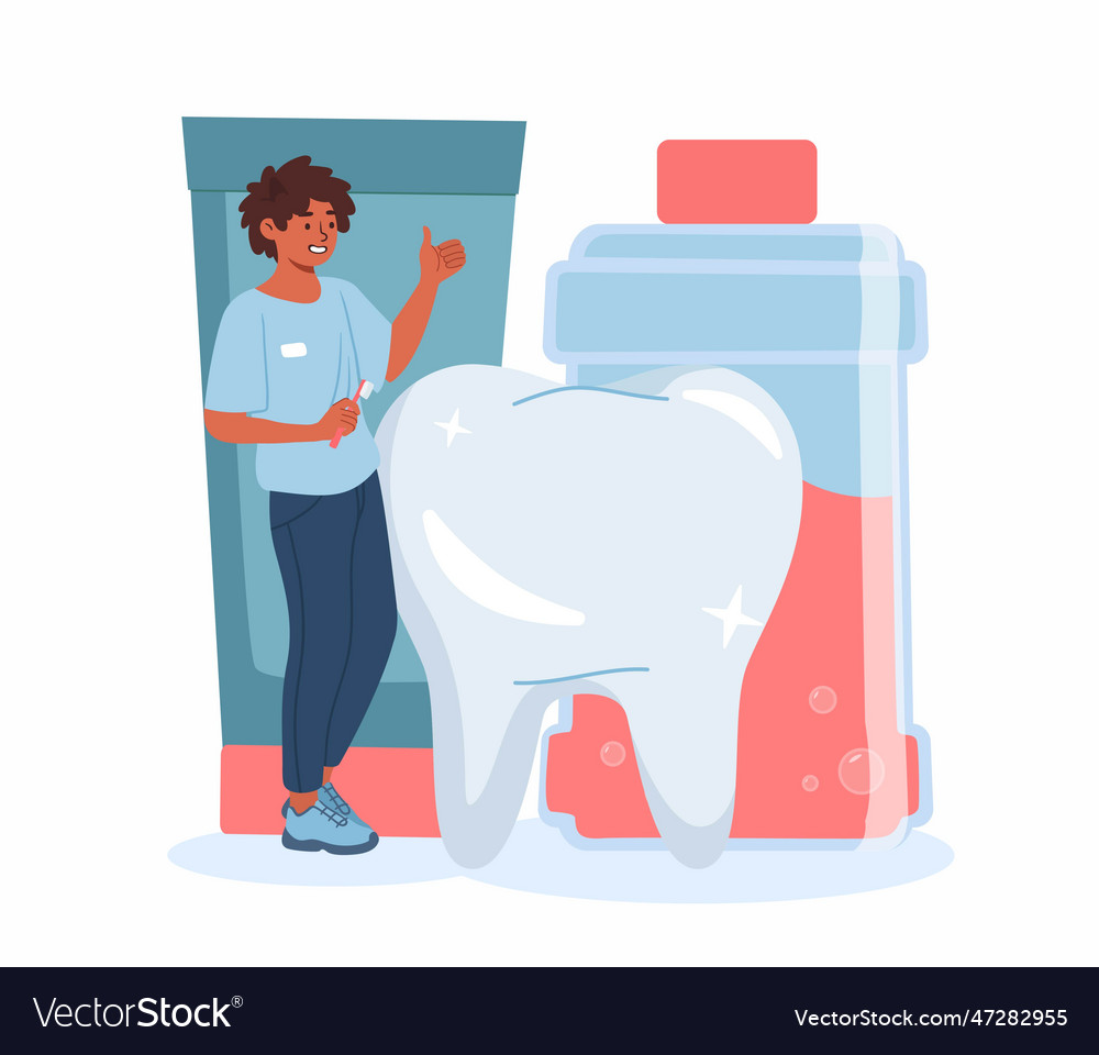Man brush teeth Royalty Free Vector Image - VectorStock