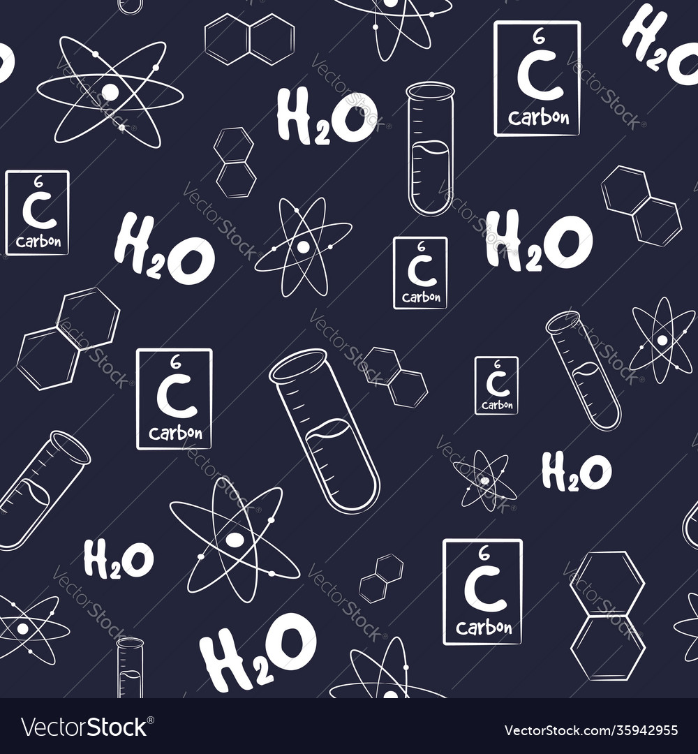 Seamless pattern with chemistry elements Vector Image