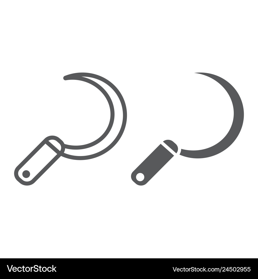 Sickle line and glyph icon tool agriculture Vector Image