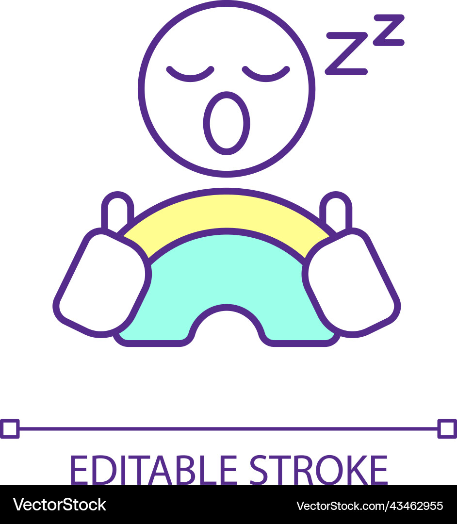 Sleepy driver rgb color icon Royalty Free Vector Image