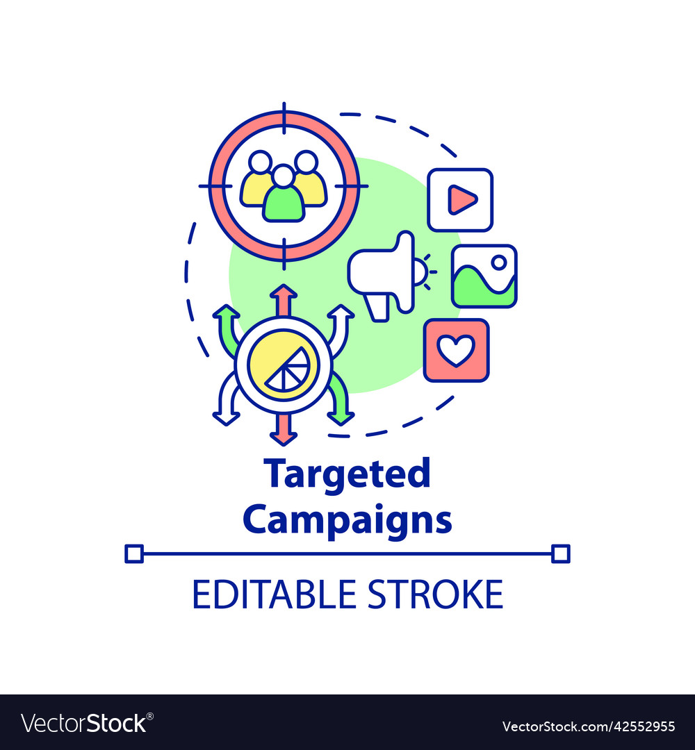 Targeted campaigns concept icon Royalty Free Vector Image Targeted campaigns concept icon Royalty Free Vector Image