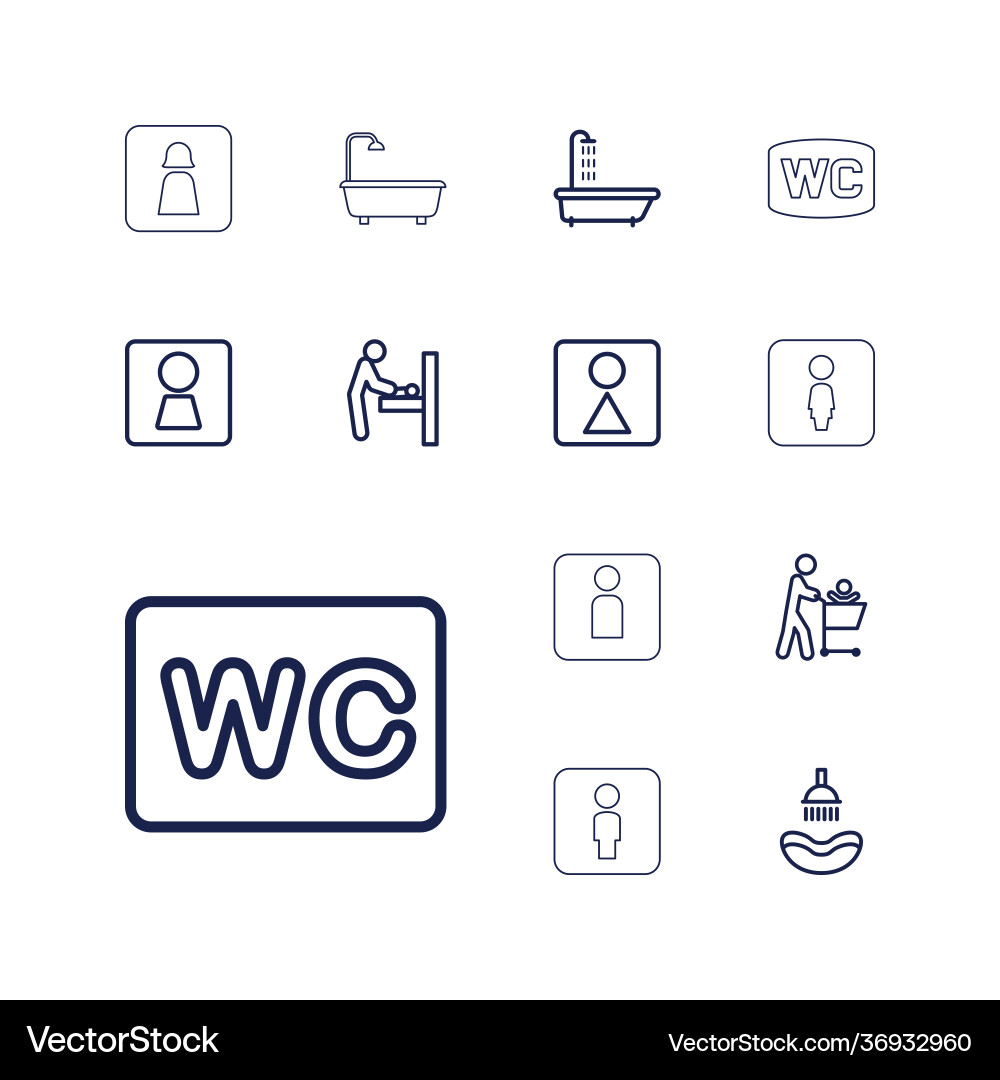 13 washroom icons Royalty Free Vector Image - VectorStock