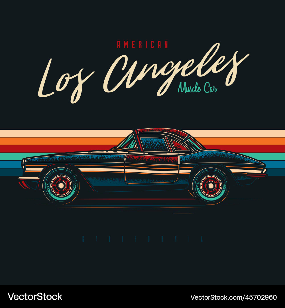 American muscle car Royalty Free Vector Image - VectorStock
