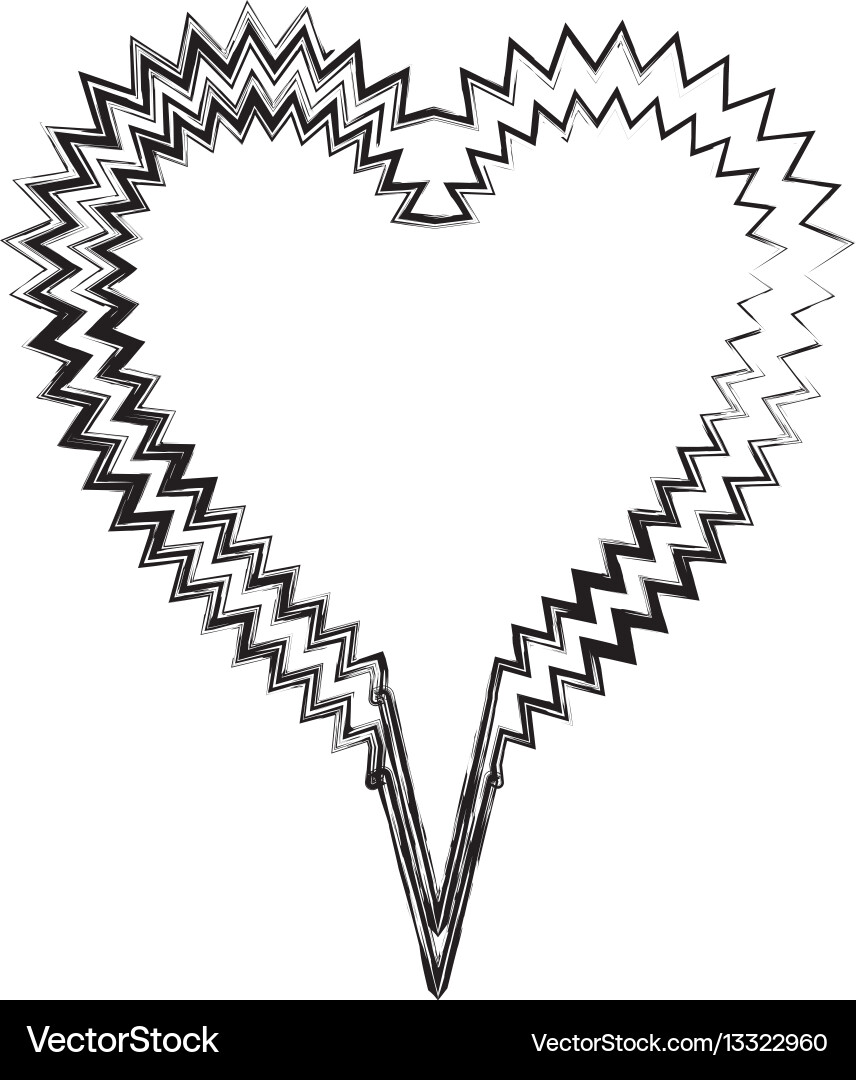 Blurred silhouette heart shape callout scream Vector Image