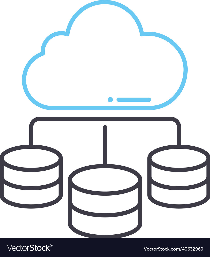 Cloud storage line icon outline symbol Royalty Free Vector Cloud storage line icon outline symbol Royalty Free Vector