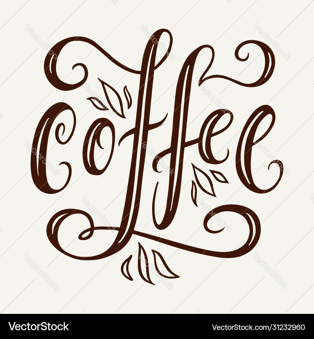 Coffee hand drawn typography lettering poster Vector Image