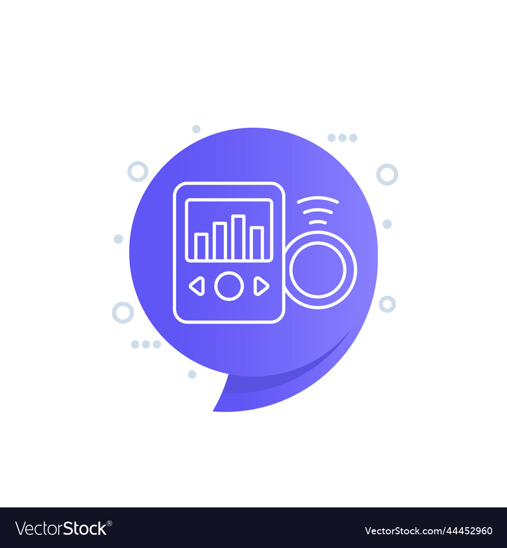 Continuous glucose monitoring device line icon Vector Image Continuous glucose monitoring device line icon Vector Image