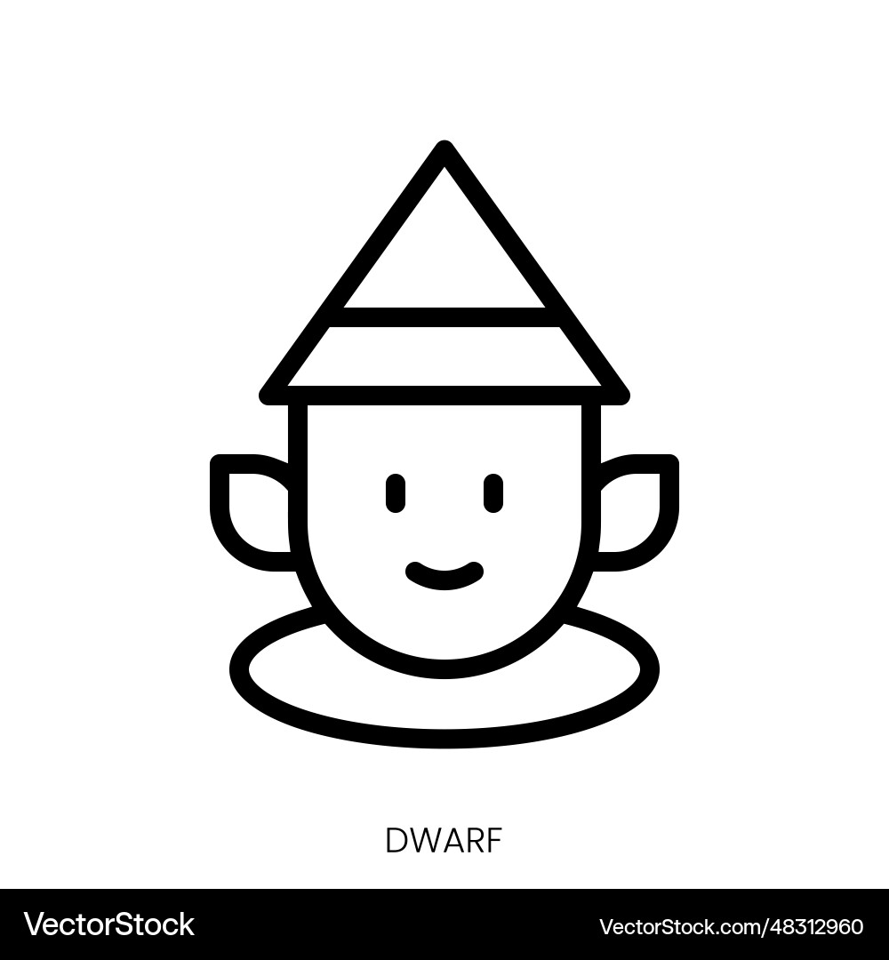 Dwarf icon line art style design isolated Vector Image
