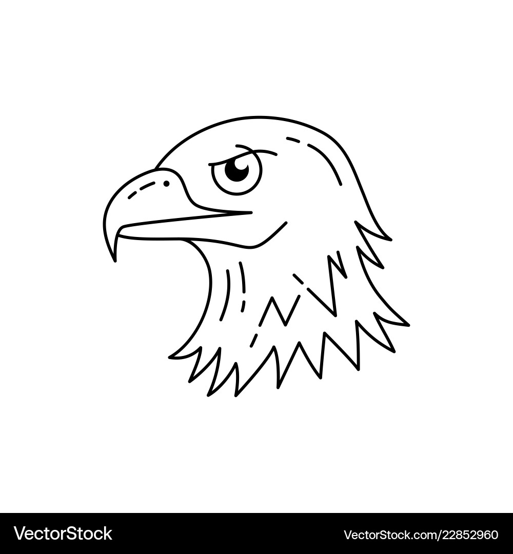 Eagle head icon line art usa Royalty Free Vector Image