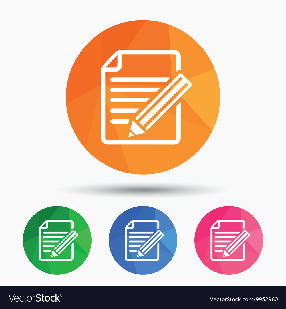 Edit document sign icon content button Royalty Free Vector