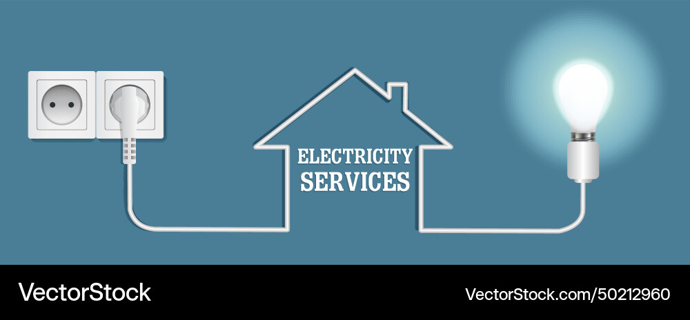 Electricity services poster banner design template