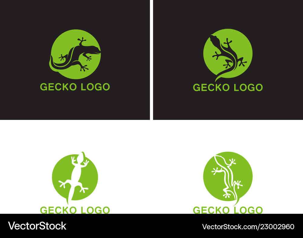 Gecko green logo symbol Royalty Free Vector Image