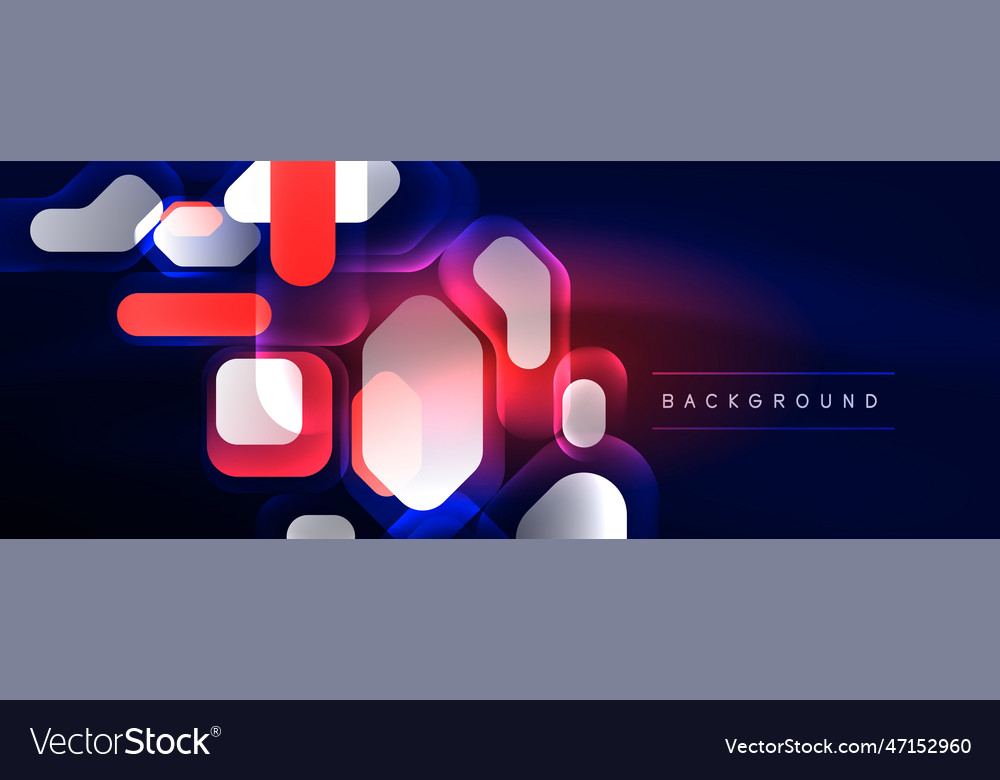 Glowing neon geometric elements abstract Vector Image