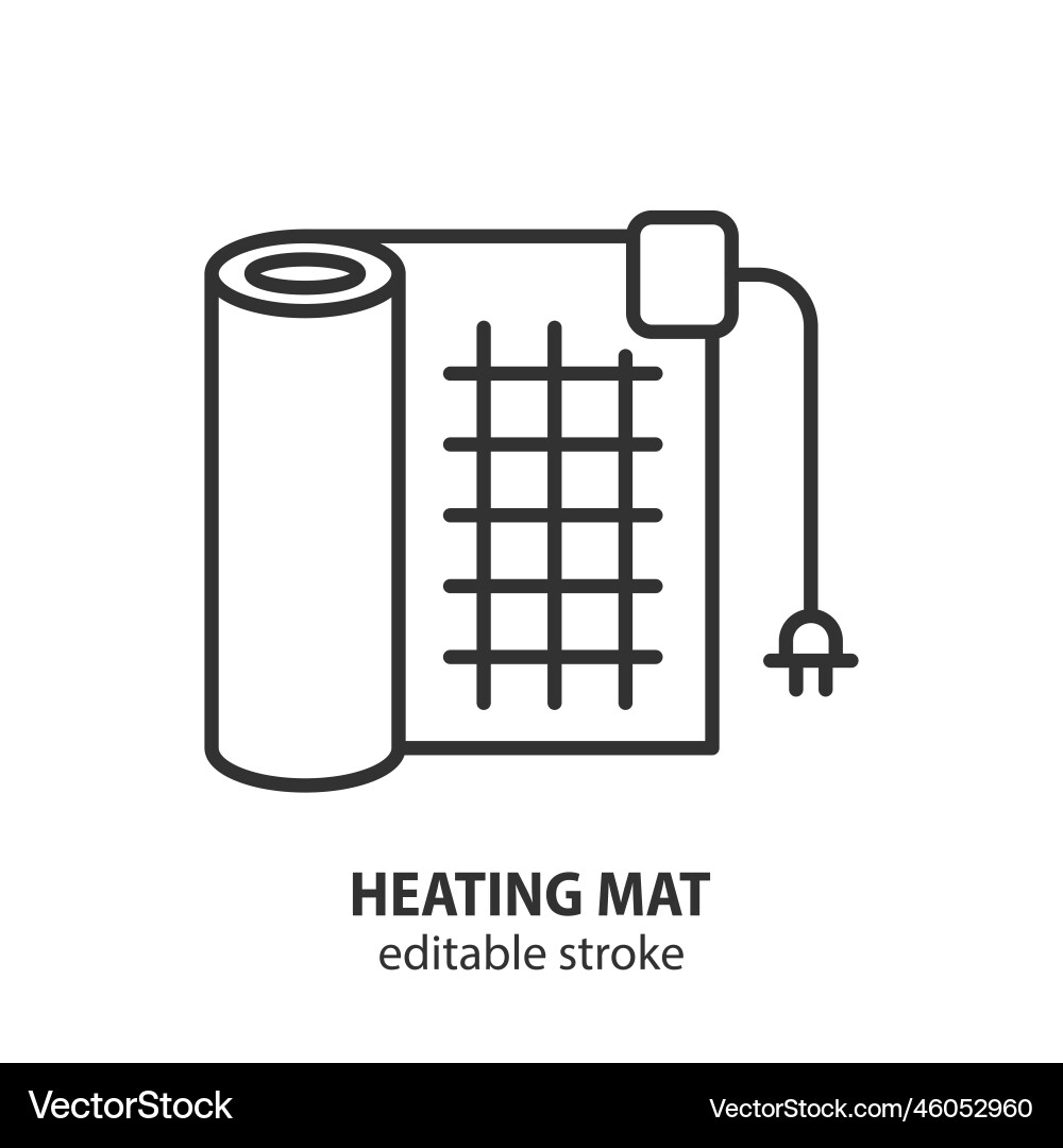 Heating mat line icon mobile warm floor sign Vector Image