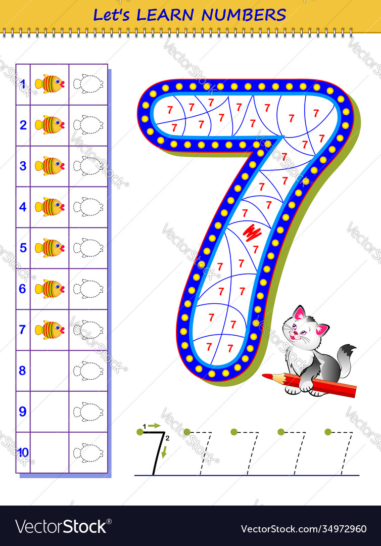 Lets learn numbers educational game for children Vector Image