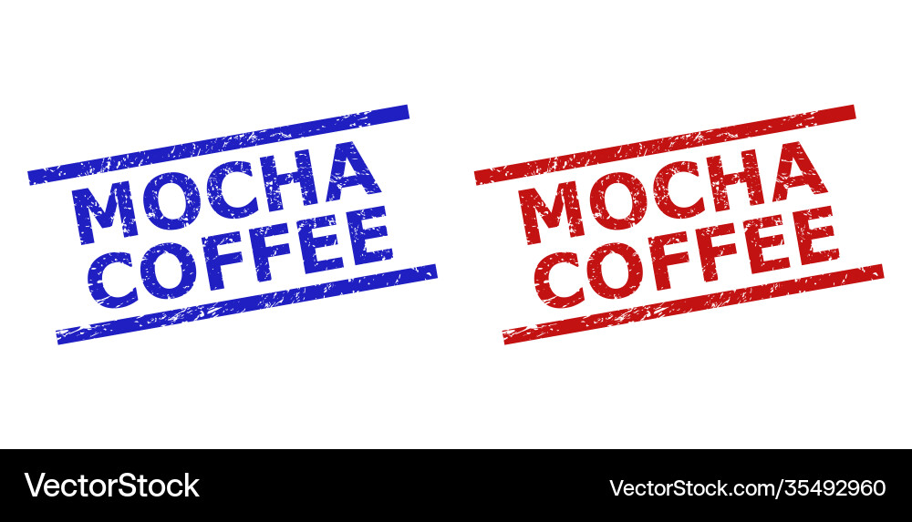 Mocha coffee stamp seals with unclean texture Vector Image