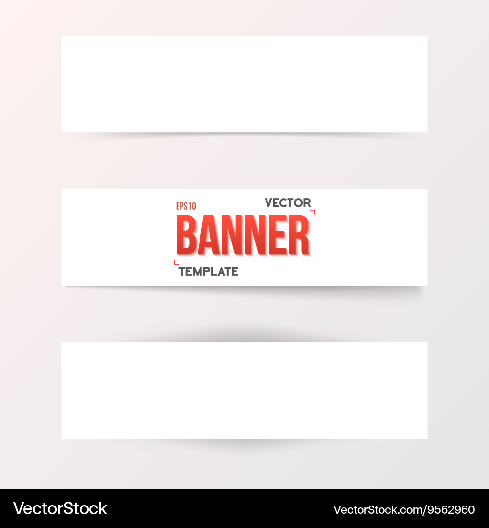 Paper banner set white banner set Royalty Free Vector Image