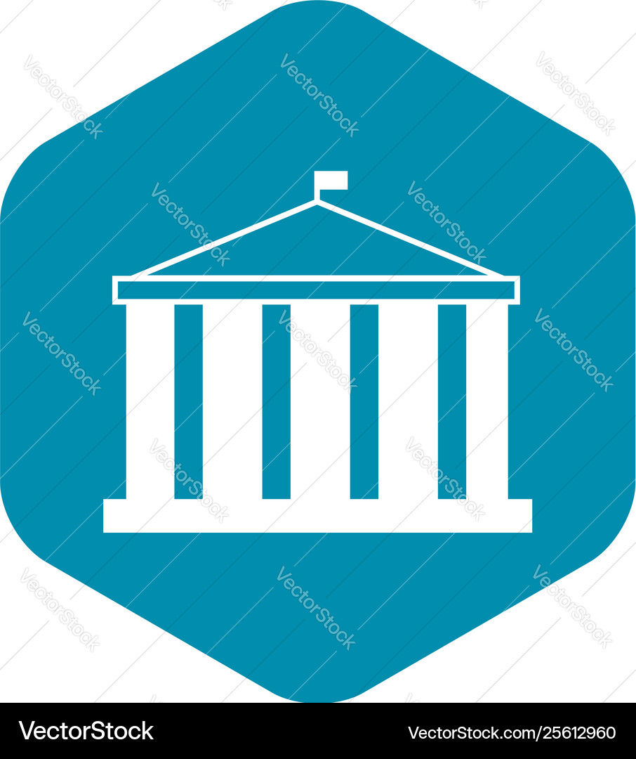 Parliament building icon simple style Royalty Free Vector
