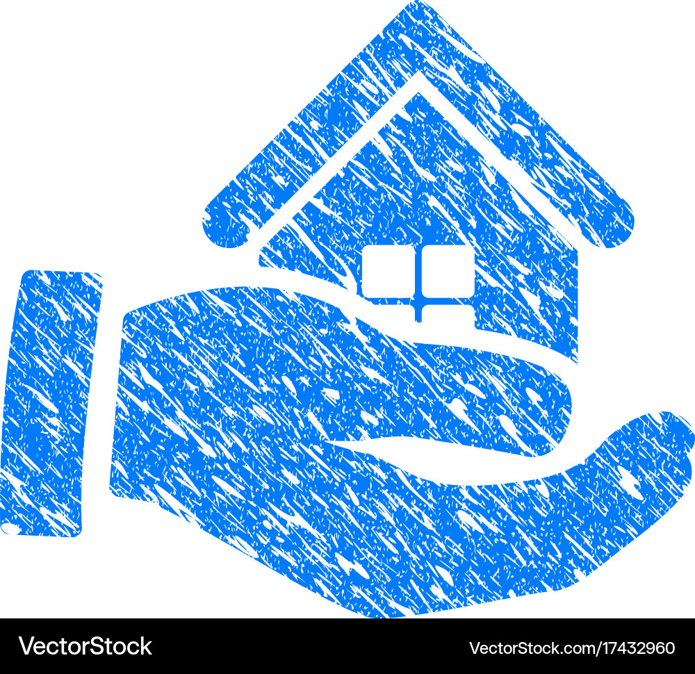 Realty offer hand grunge icon Royalty Free Vector Image