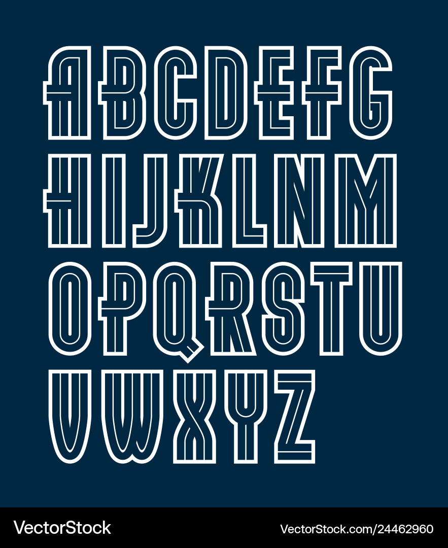 Retro old condensed script from a to z can be Vector Image