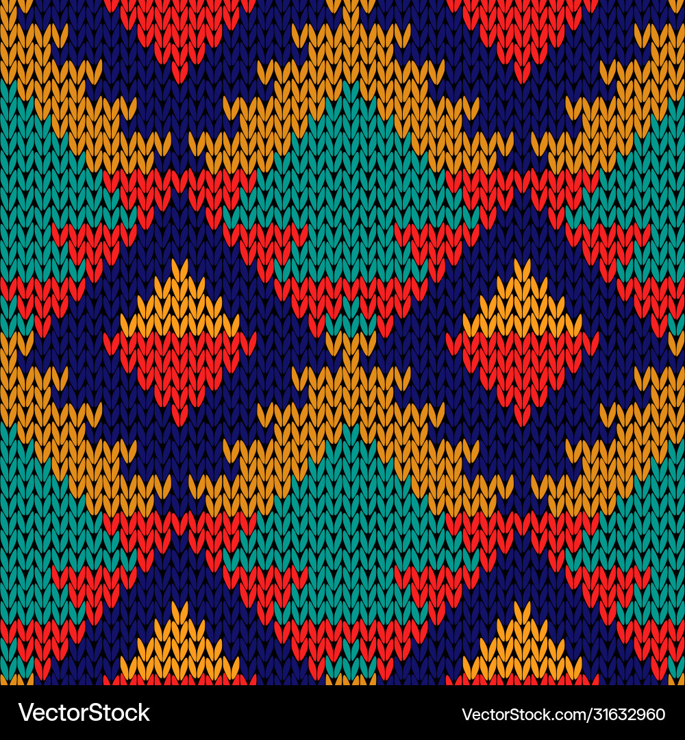 Seamless knitted multicolour geometric motley Vector Image